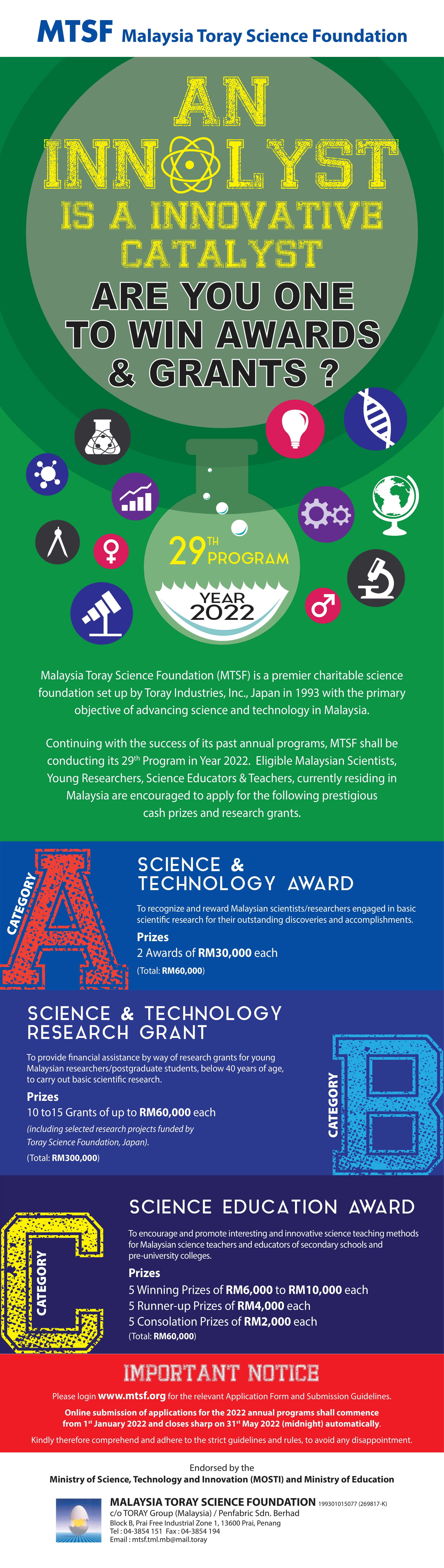 Poster | Publicity | Malaysia Toray Science Foundation | Toray